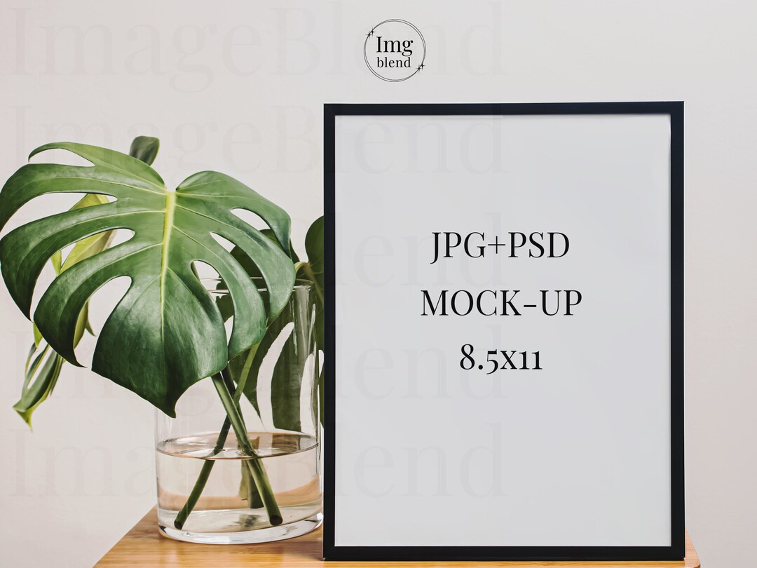 Black Frame Mockup | Modern Digital Mockup | Minimalist Framed Art ...