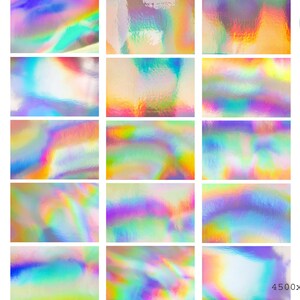 Holographic Digital Background, Digital Paper Gradient, Rainbow Holo ...