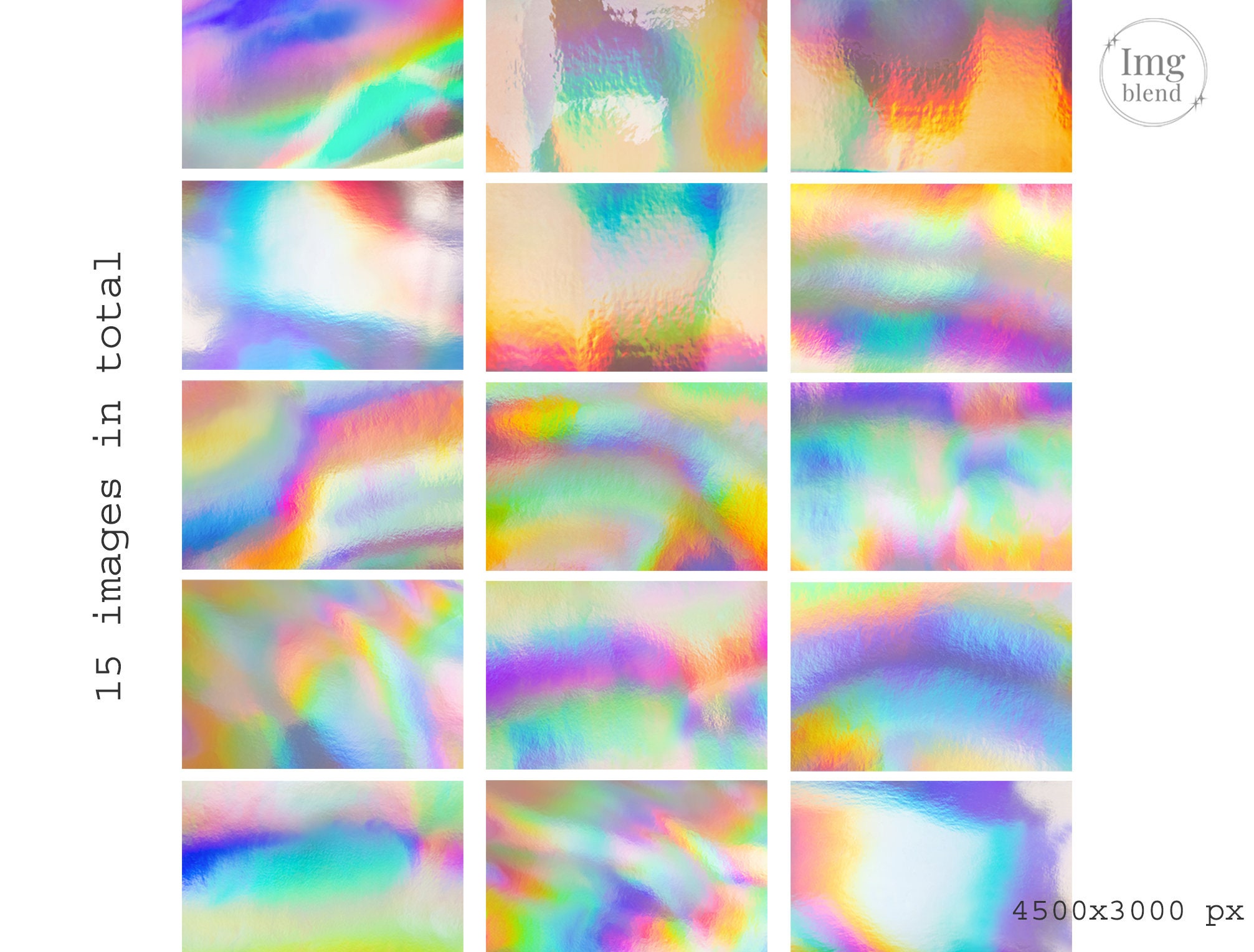 Holographic Digital Background, Digital Paper Gradient, Rainbow Holo ...