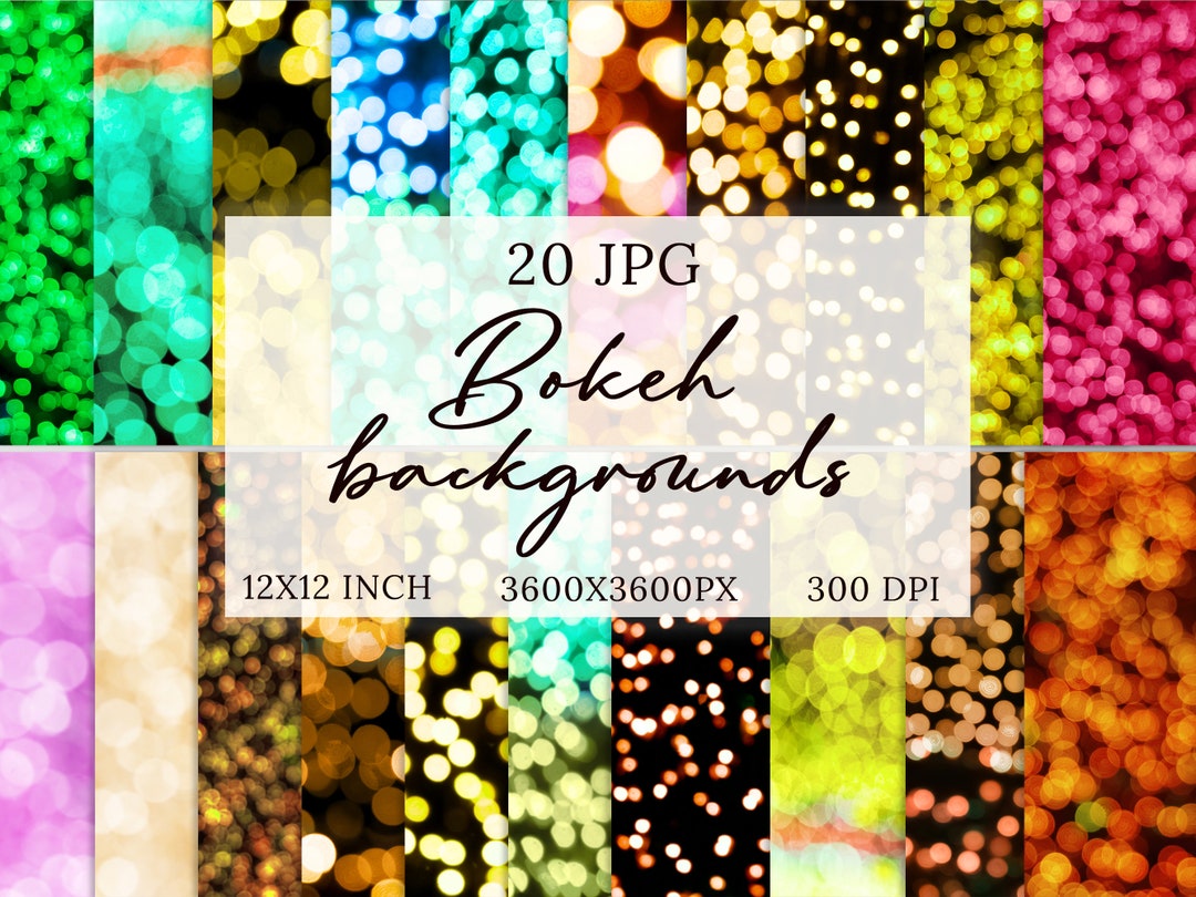 Bokeh Digital Paper and Background Set - 20 Festive Backgrounds - Bokeh ...