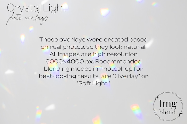 Set of 34 Crystal Light Photo Overlays, Rainbow Effect, Prism Light ...