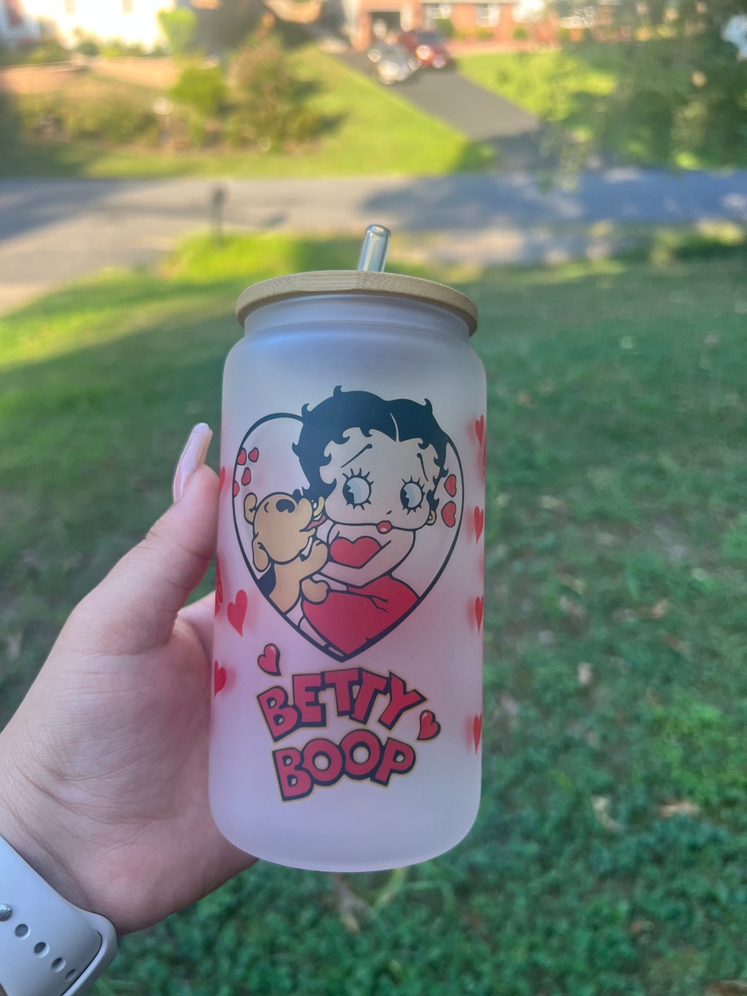 Betty Boop 16 Oz. Frosted Glass Cup - Etsy
