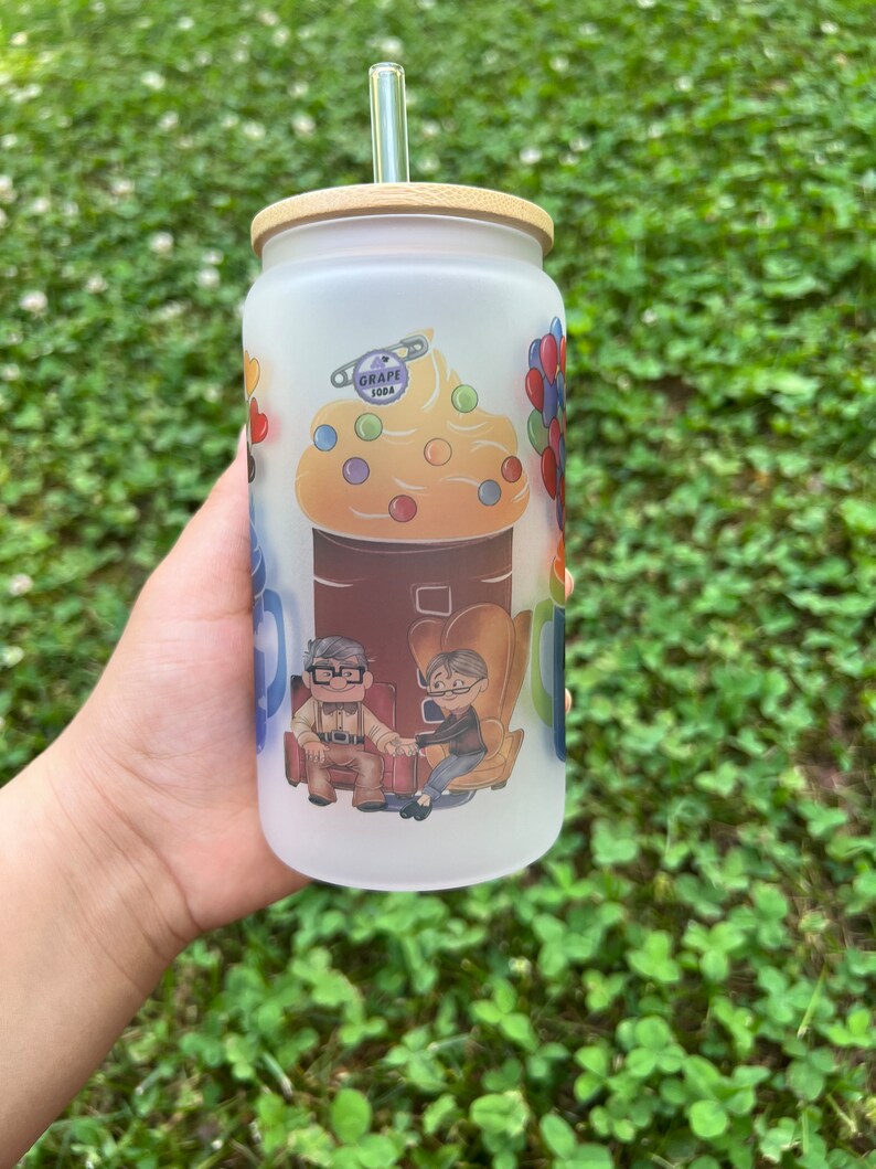 Up Movie Cartoon 16 Oz. Glass Frosted Cup - Etsy