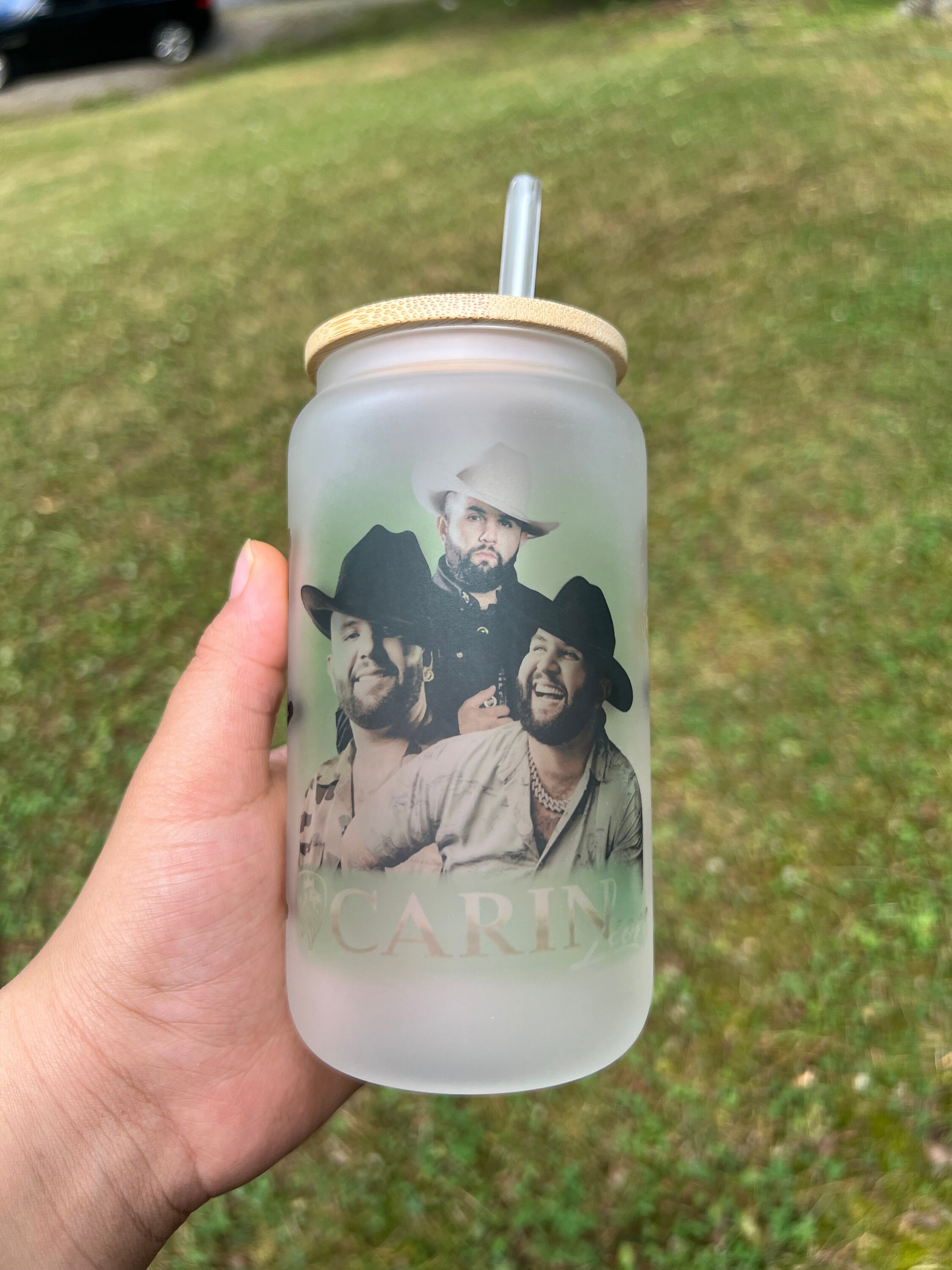 Carin Leon 16 Oz. Frosted Glass Cup - Etsy