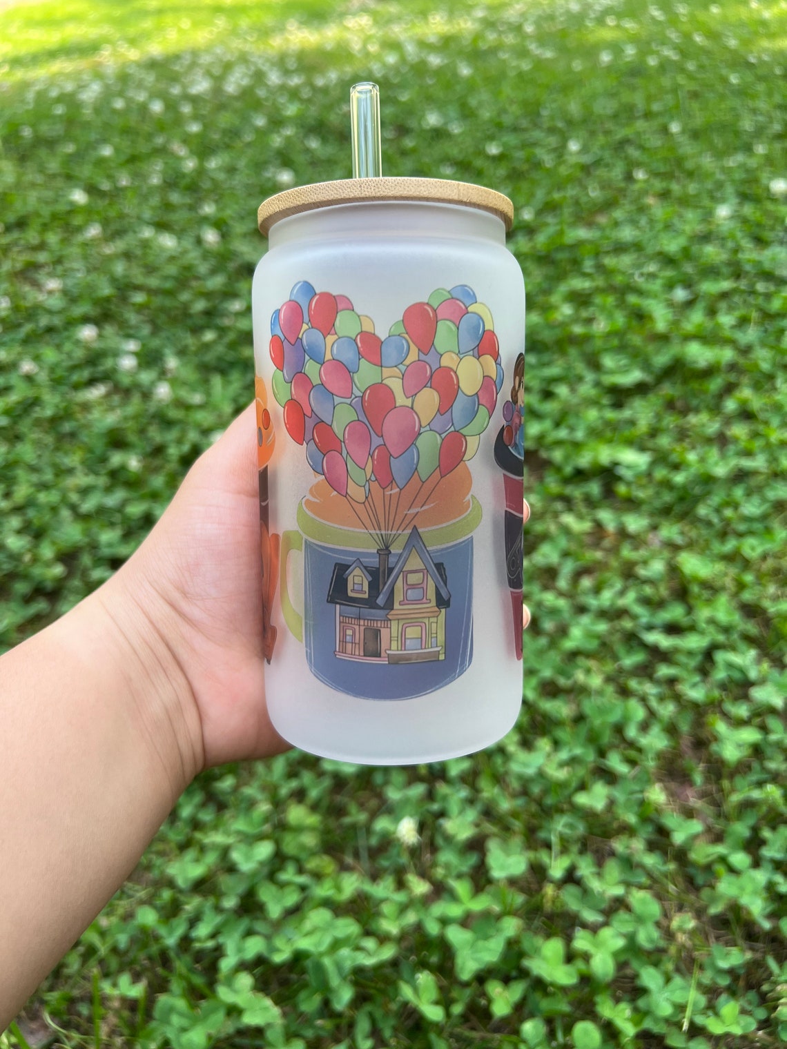Up Movie Cartoon 16 Oz. Glass Frosted Cup - Etsy
