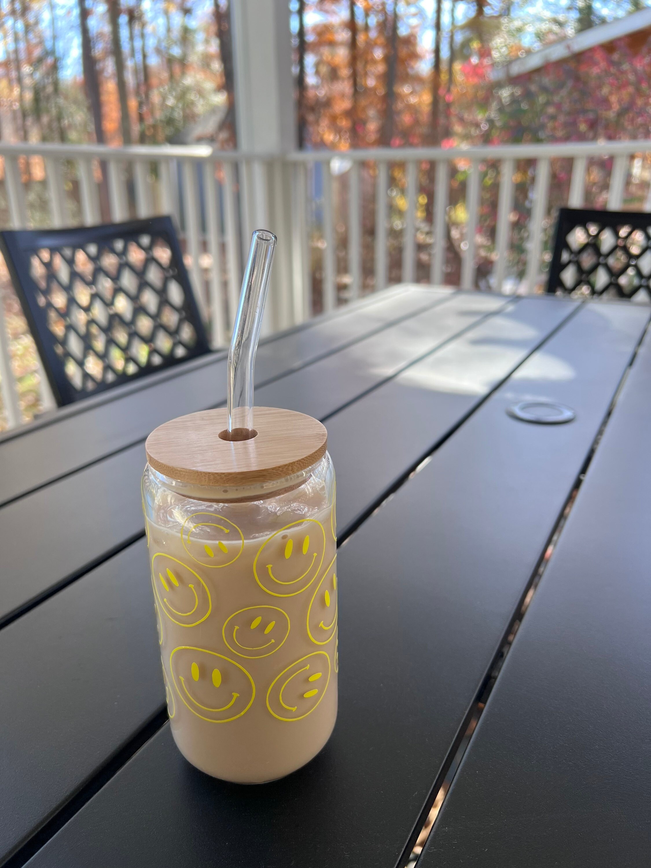 Smiley Face 16 Oz. Glass Cup - Etsy