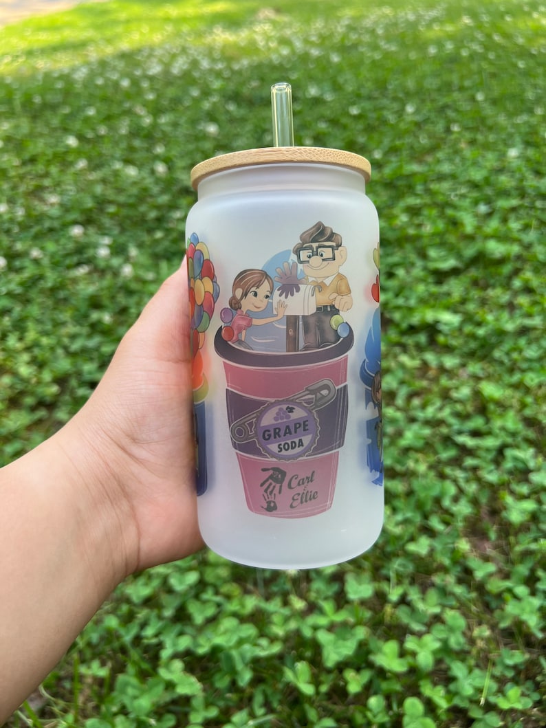 Up Movie Cartoon 16 Oz. Glass Frosted Cup - Etsy