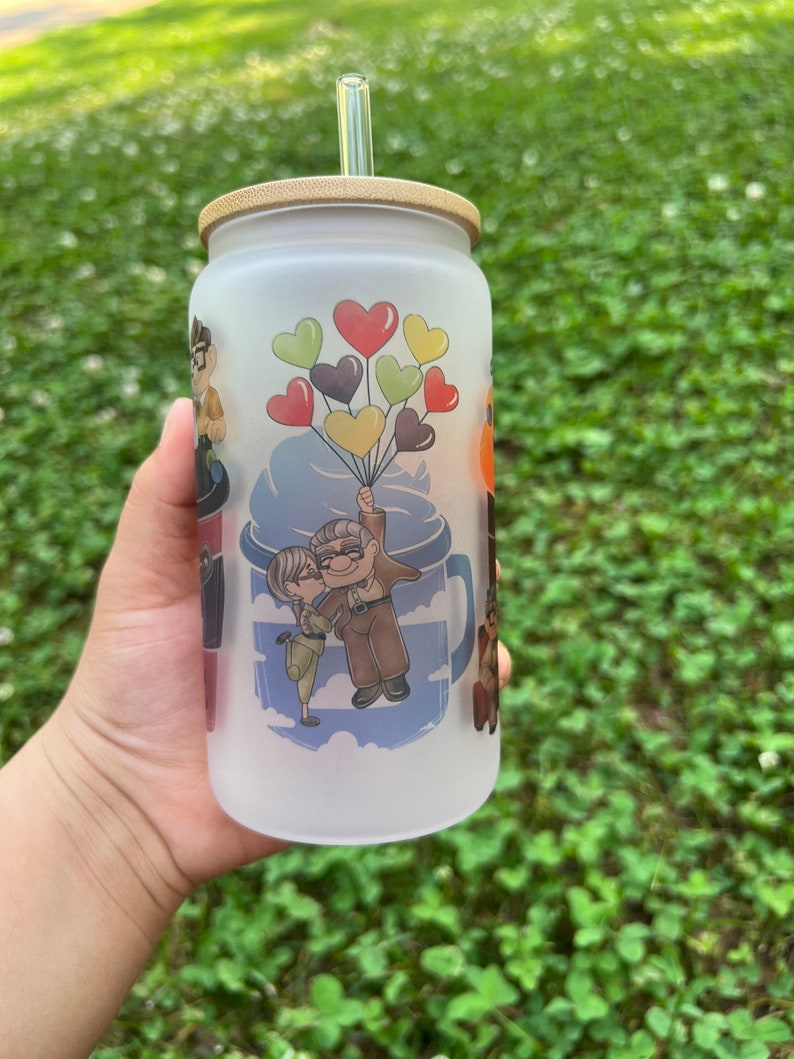 Up Movie Cartoon 16 Oz. Glass Frosted Cup - Etsy