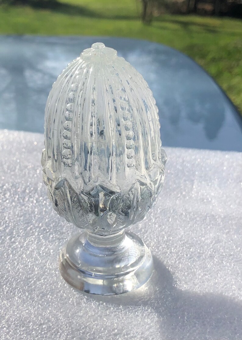 Vintage Art Glass Finial Antique Glass Staircase Finial Glass Egg on ...