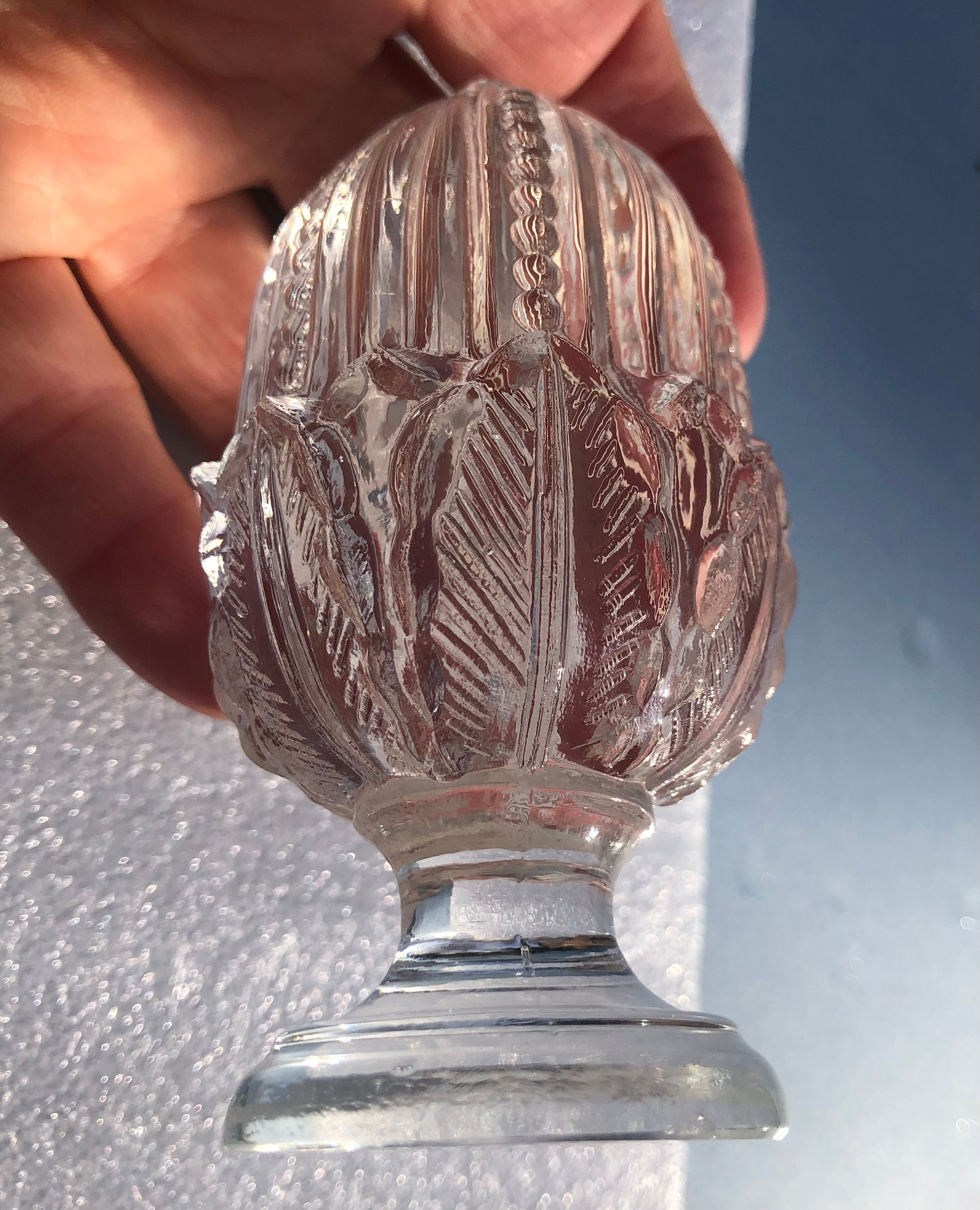 Vintage Art Glass Finial Antique Glass Staircase Finial Glass Egg on ...
