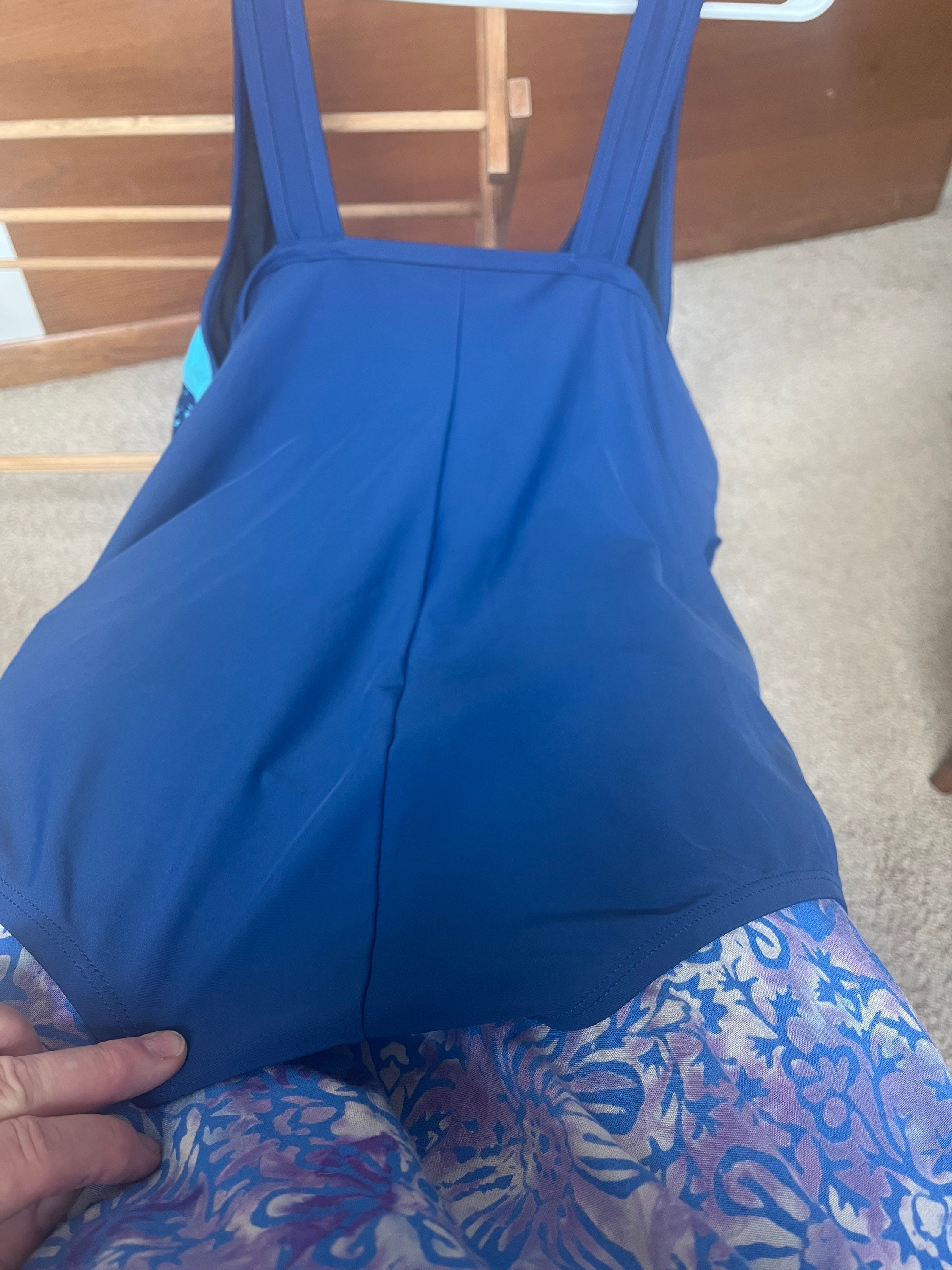 Size 20W One Piece Blue Swimsuit From Blair Like New Skirt Suit - Etsy