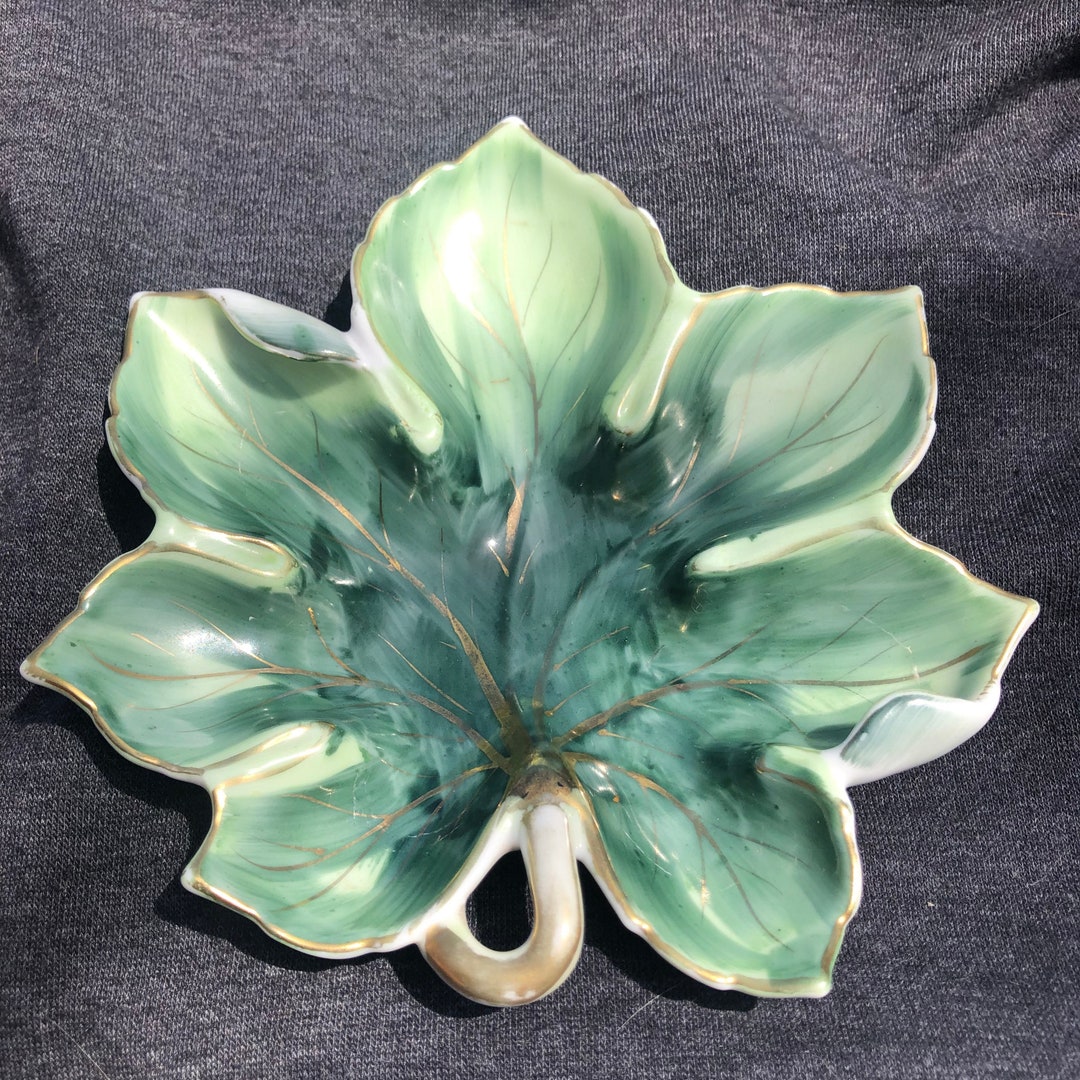 Vintage Saji Hand Painted Fancy China Occupied Japan Emerald Green and ...