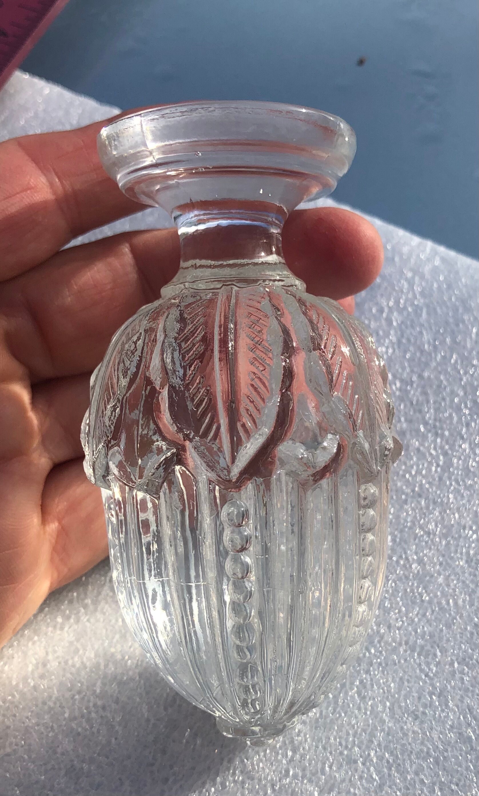 Vintage Art Glass Finial Antique Glass Staircase Finial Glass Egg on ...