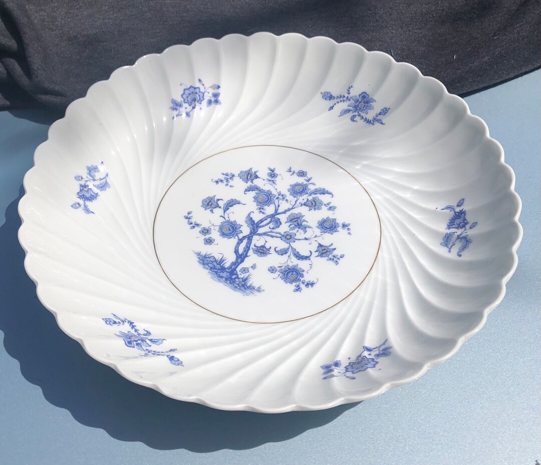 HAVILAND LIMOGES FRANCEPATTERN Blue Flowers, Tree, Scalloped Haviland ...