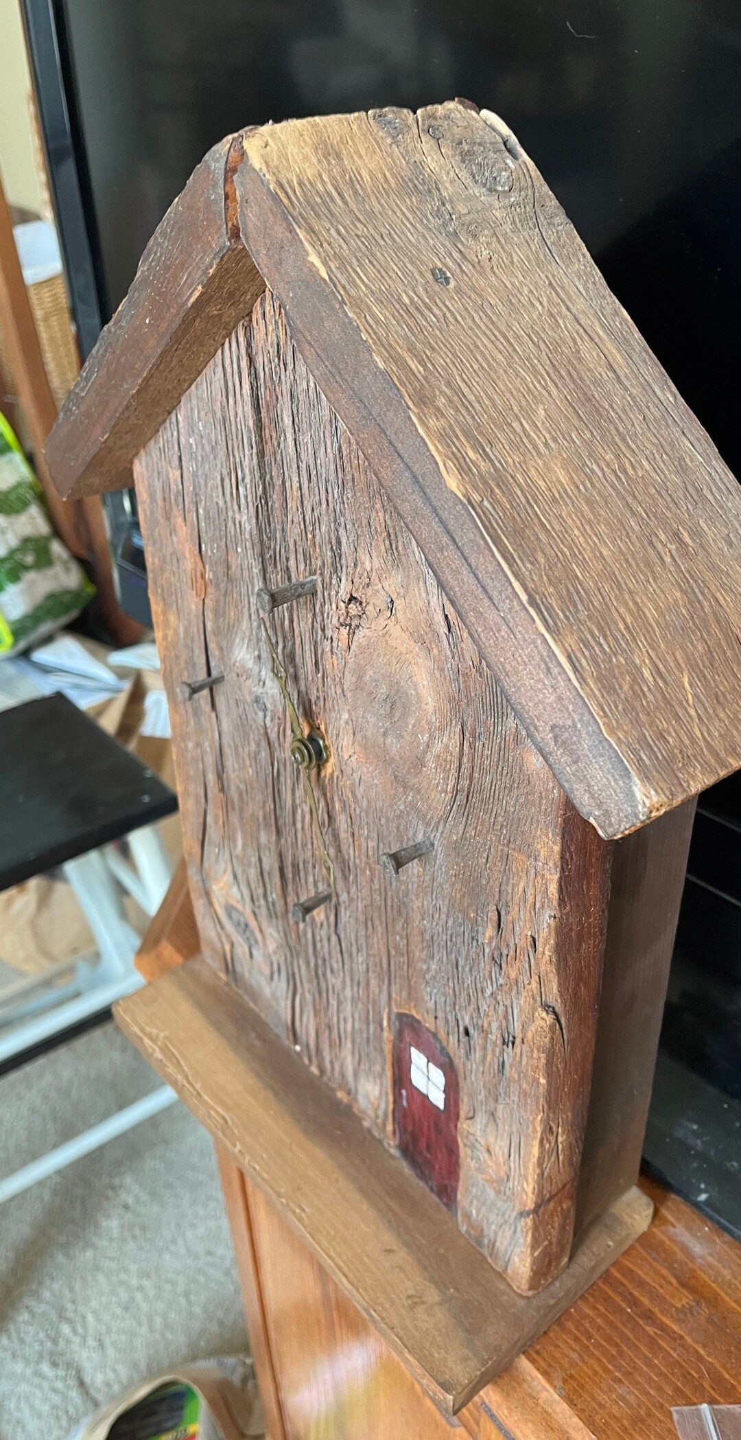 Rustic Gnome Hobbit House Handmade Clock Made of Barn Boards With Hand ...