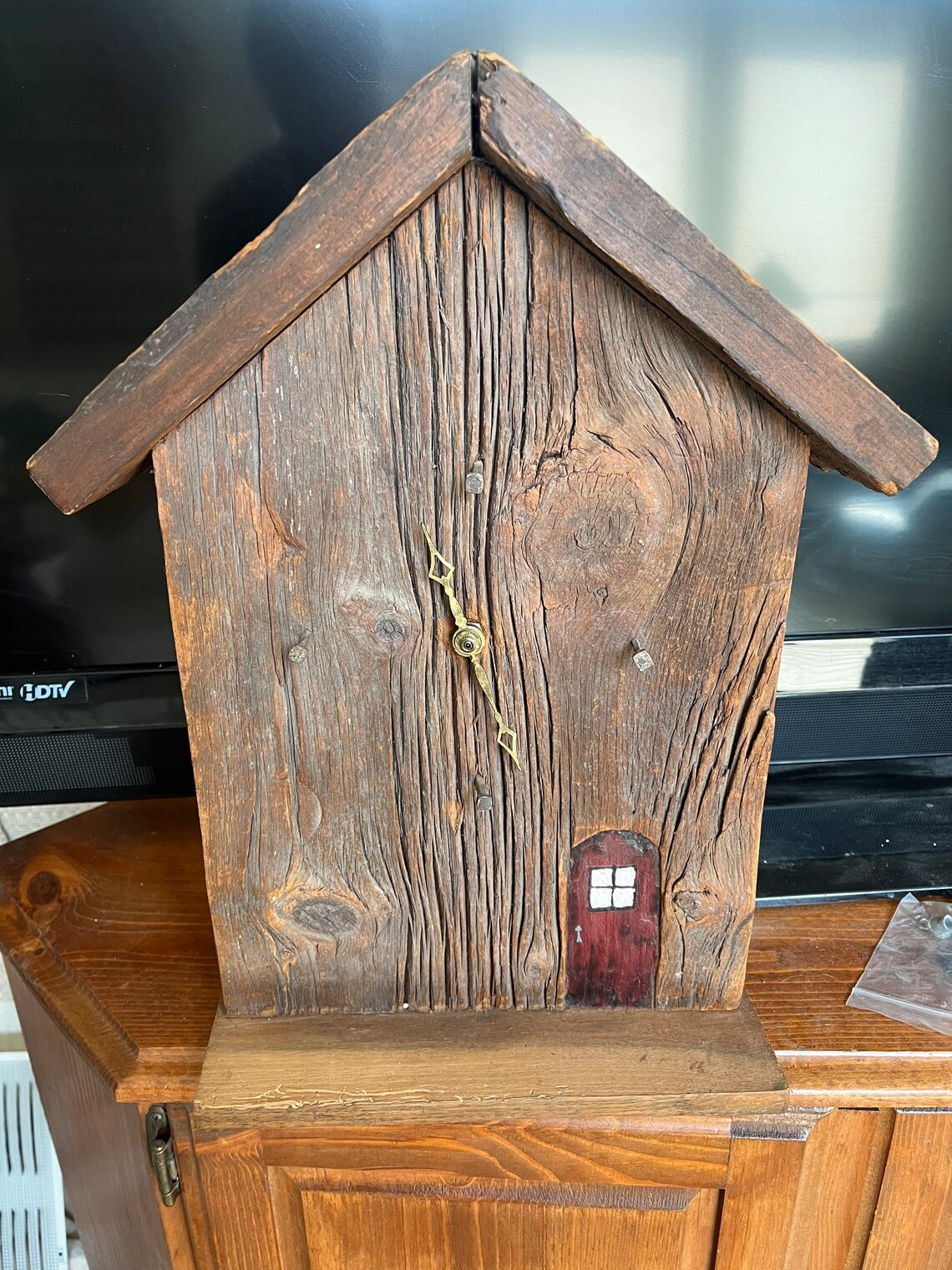 Rustic Gnome Hobbit House Handmade Clock Made of Barn Boards With Hand ...
