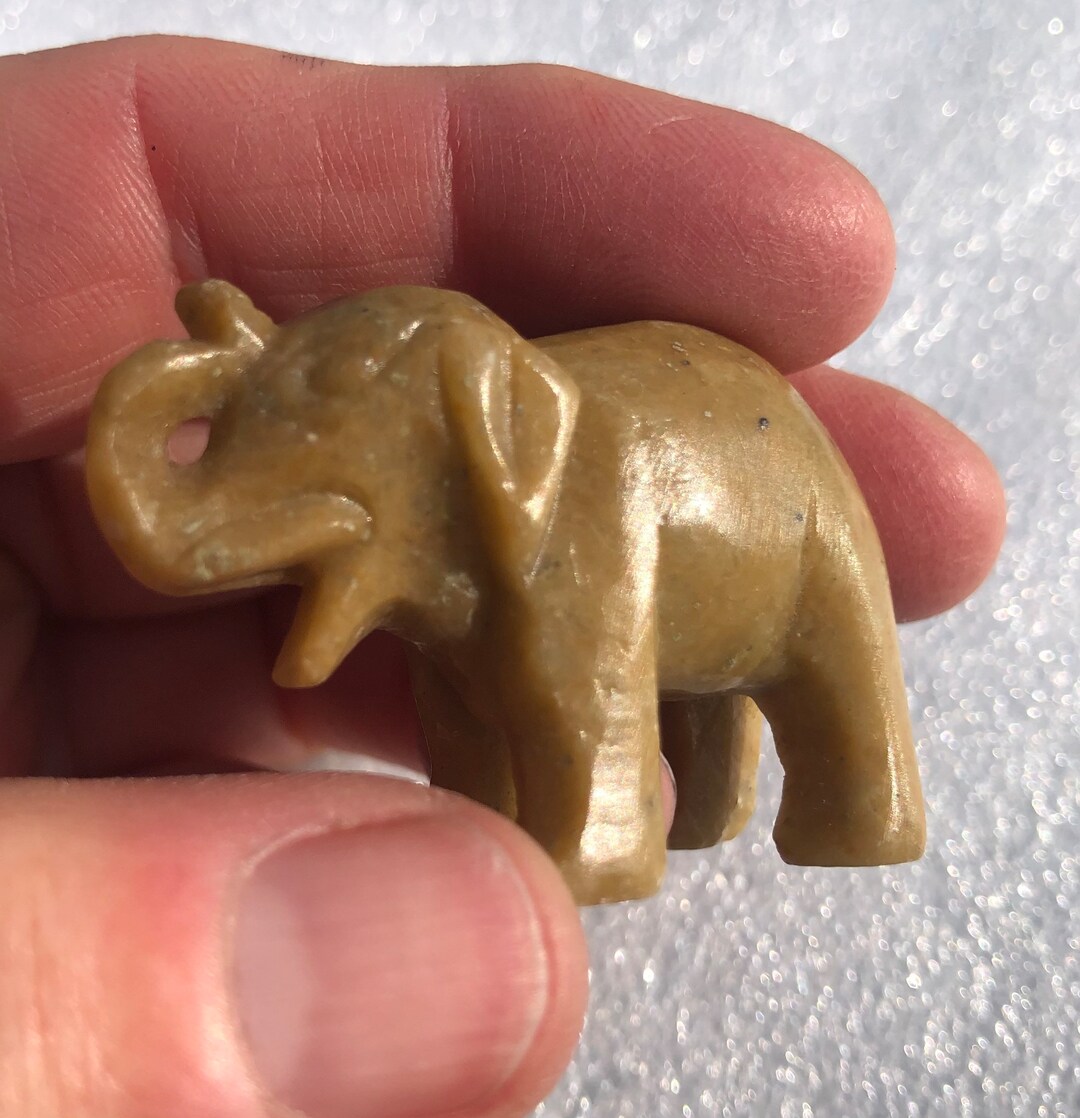 Tiny Carved Miniature Marble Elephant Figurine - Etsy