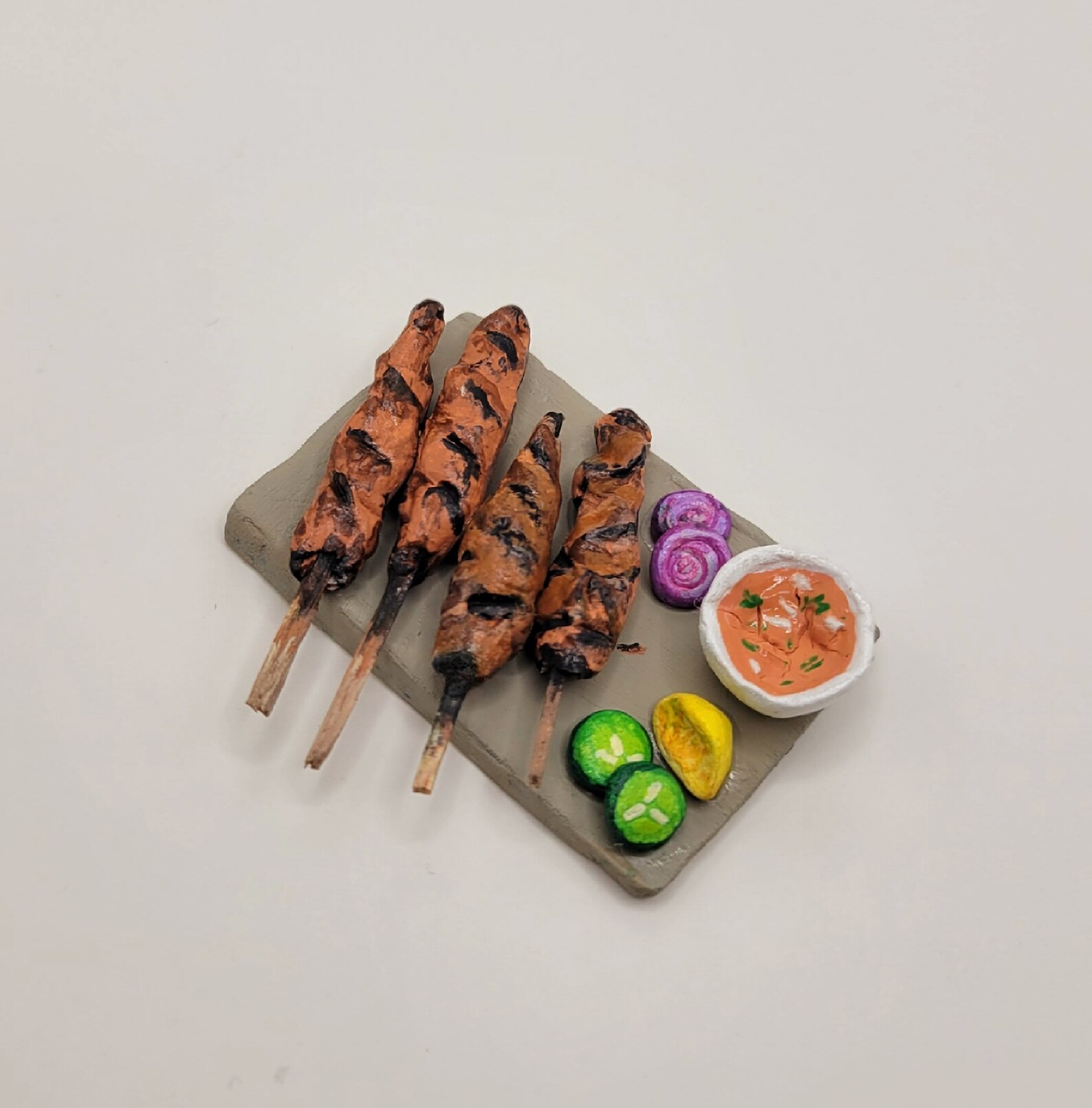 Clay Miniature of Satay Chicken and Peanut Sauce - Etsy