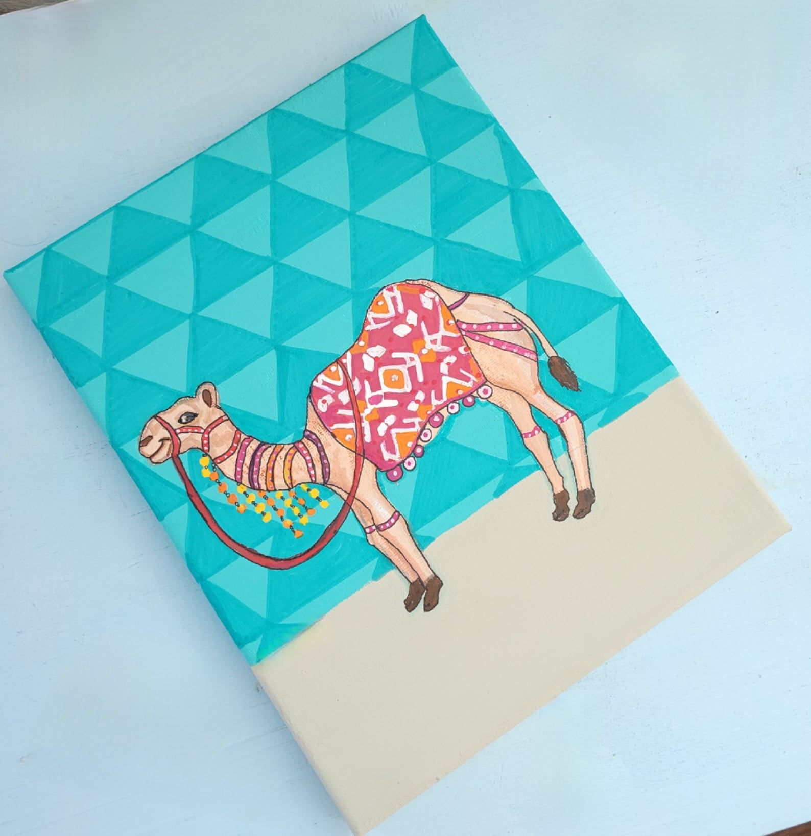 Acrylic Painting of Camel on a Stretched Canvas - Etsy