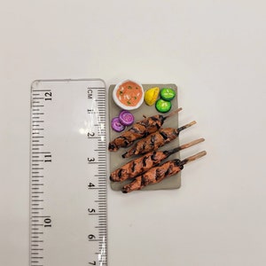 Clay Miniature of Satay Chicken and Peanut Sauce - Etsy