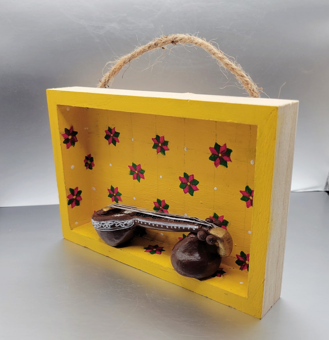 Veena /tabla Miniatures on the Shadow Box - Etsy