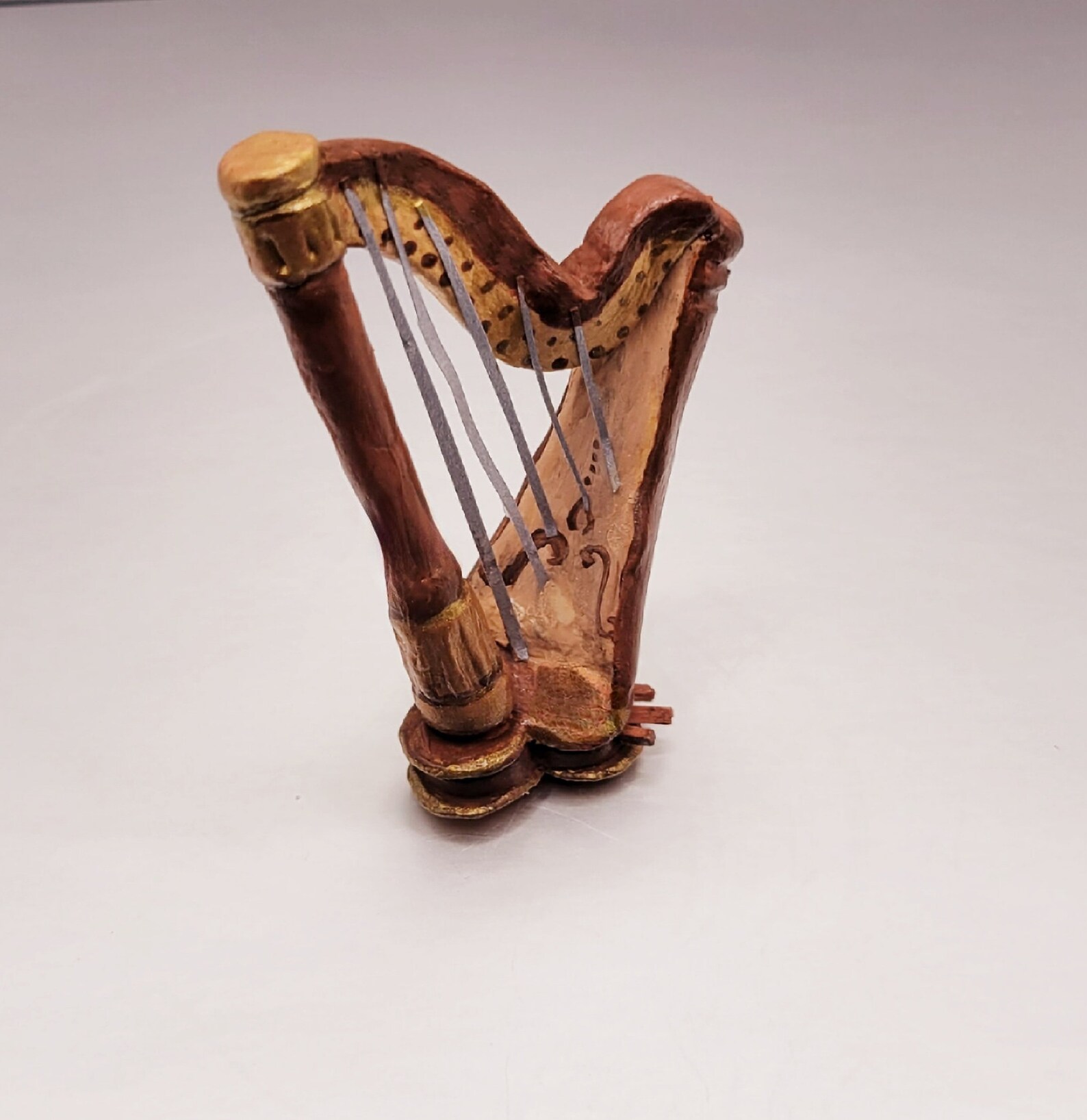 Clay Miniature of Harp on a Shadow Box - Etsy