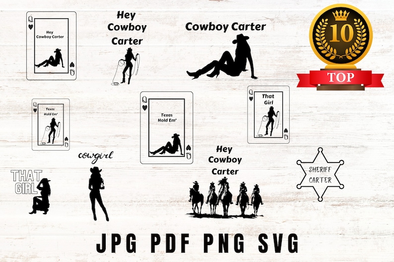 Cowboy Carter Inspired 10 Design Bundle for the Beyonce Inspired Merch ...