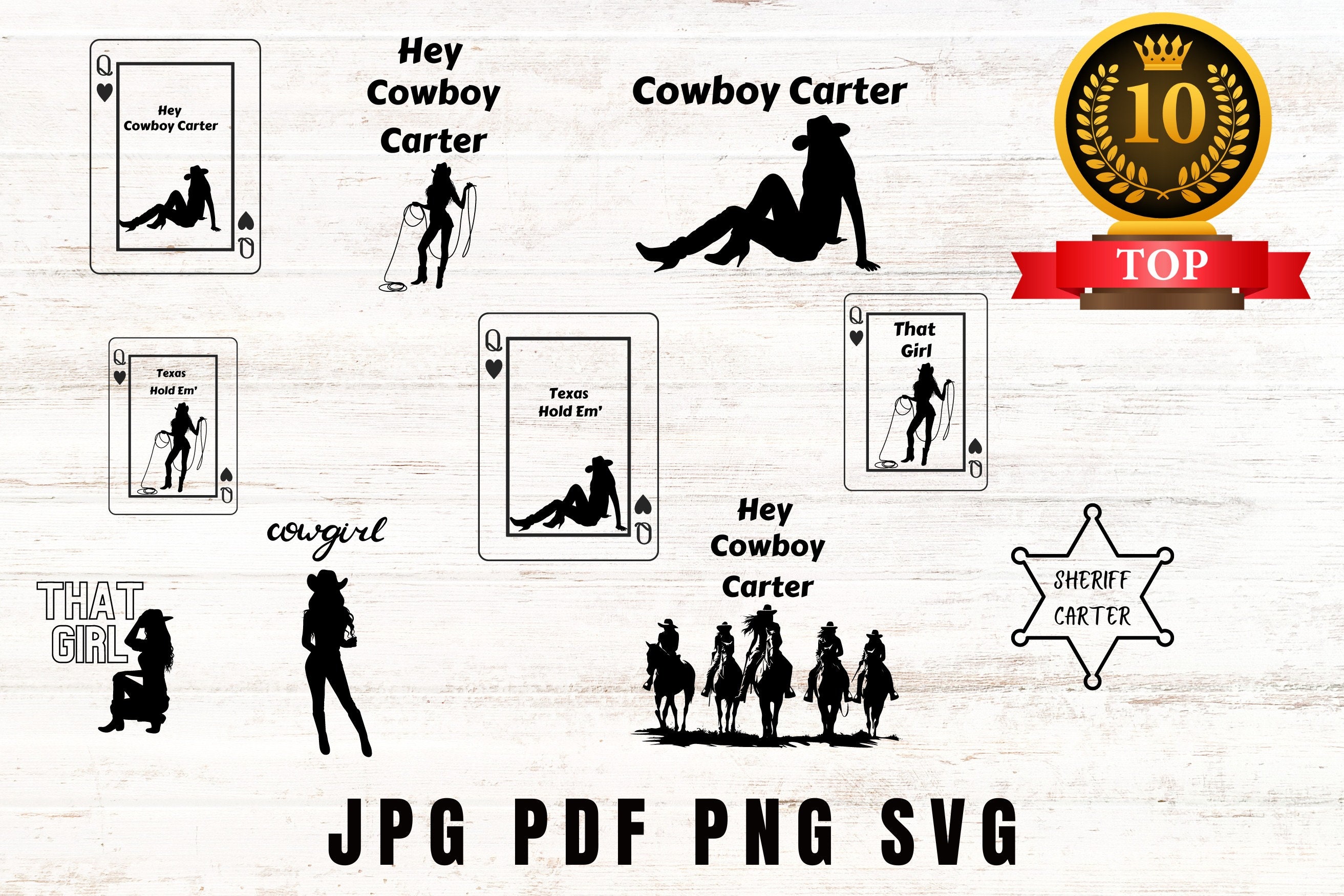 Cowboy Carter Inspired 10 Design Bundle for the Beyonce Inspired Merch ...