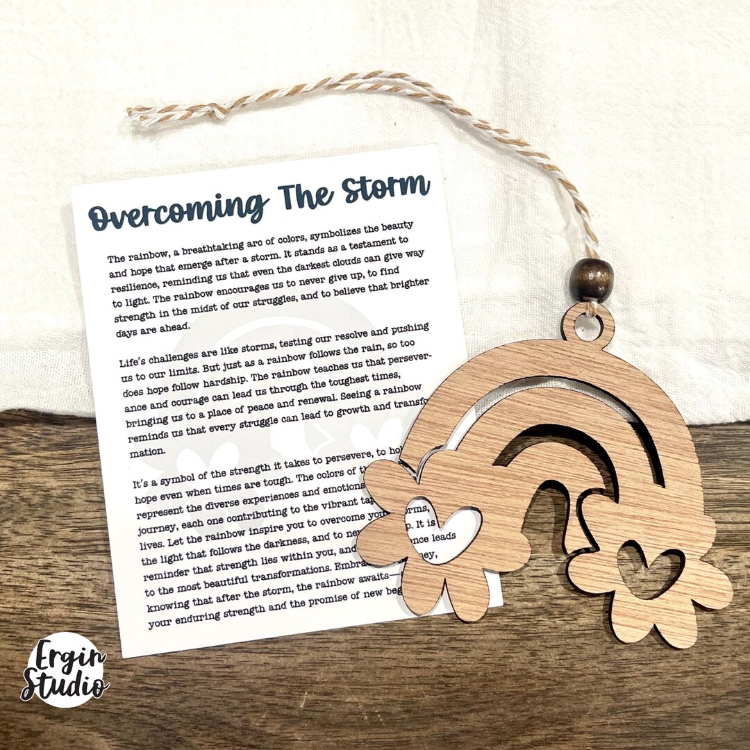 Overcoming the Storm - Rainbow Ornament, Car Charm, Christmas Ornament ...