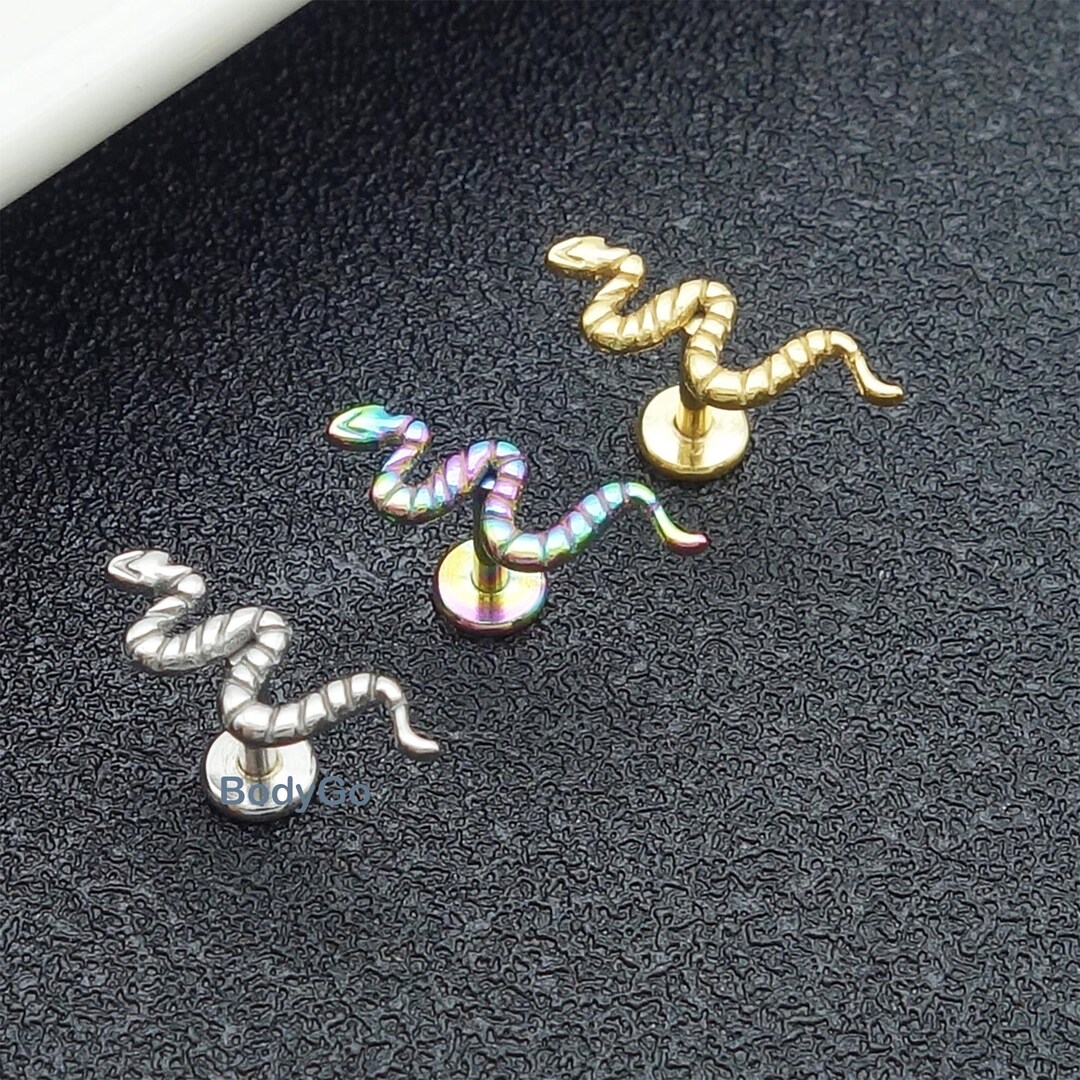 16g Surgical Steel Snake Ear Cartilage Helix Tragus Conch Piercing ...