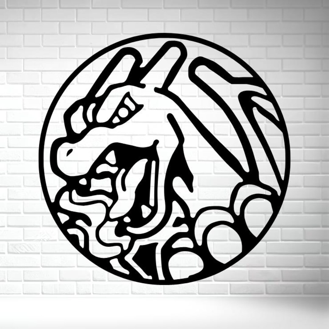 Charizard Wall Art SVG | Pokemon Cut File | Dragon Silhouette Design ...