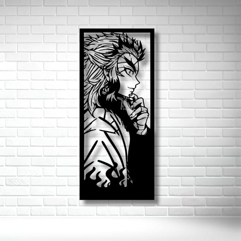 Rengoku SVG | Demon Slayer Wall Art | Anime Flame Silhouette Cut File ...