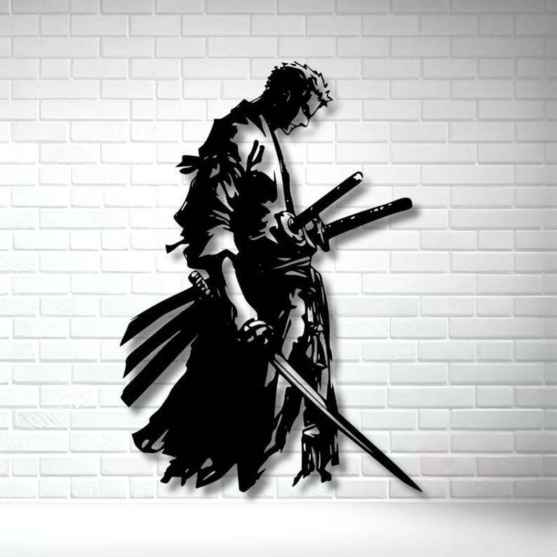 Zoro SVG | One Piece Wall Art | Anime Silhouette Cut File | Laser Cut ...