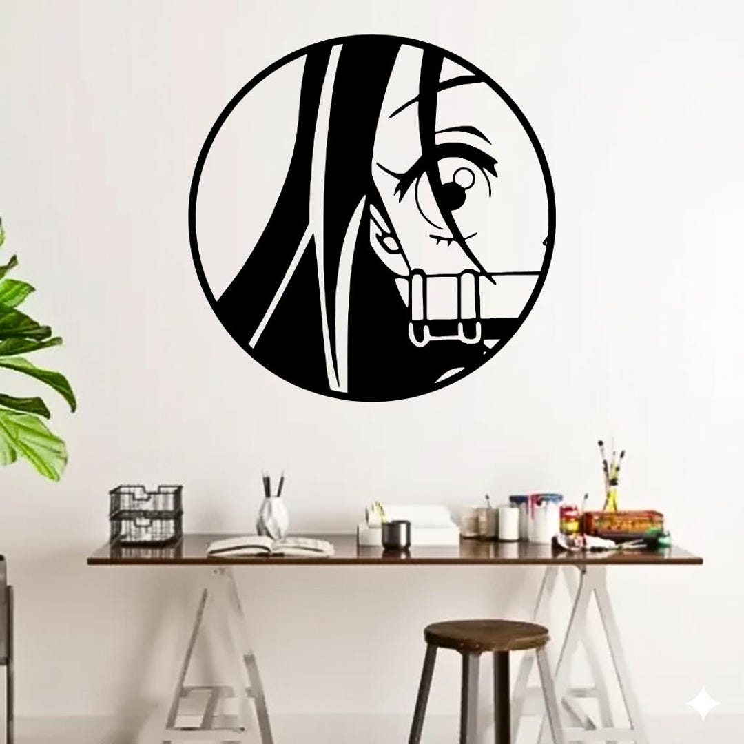 Nezuko Wall Art SVG | Anime Cut File | Circle Silhouette Design | Laser ...