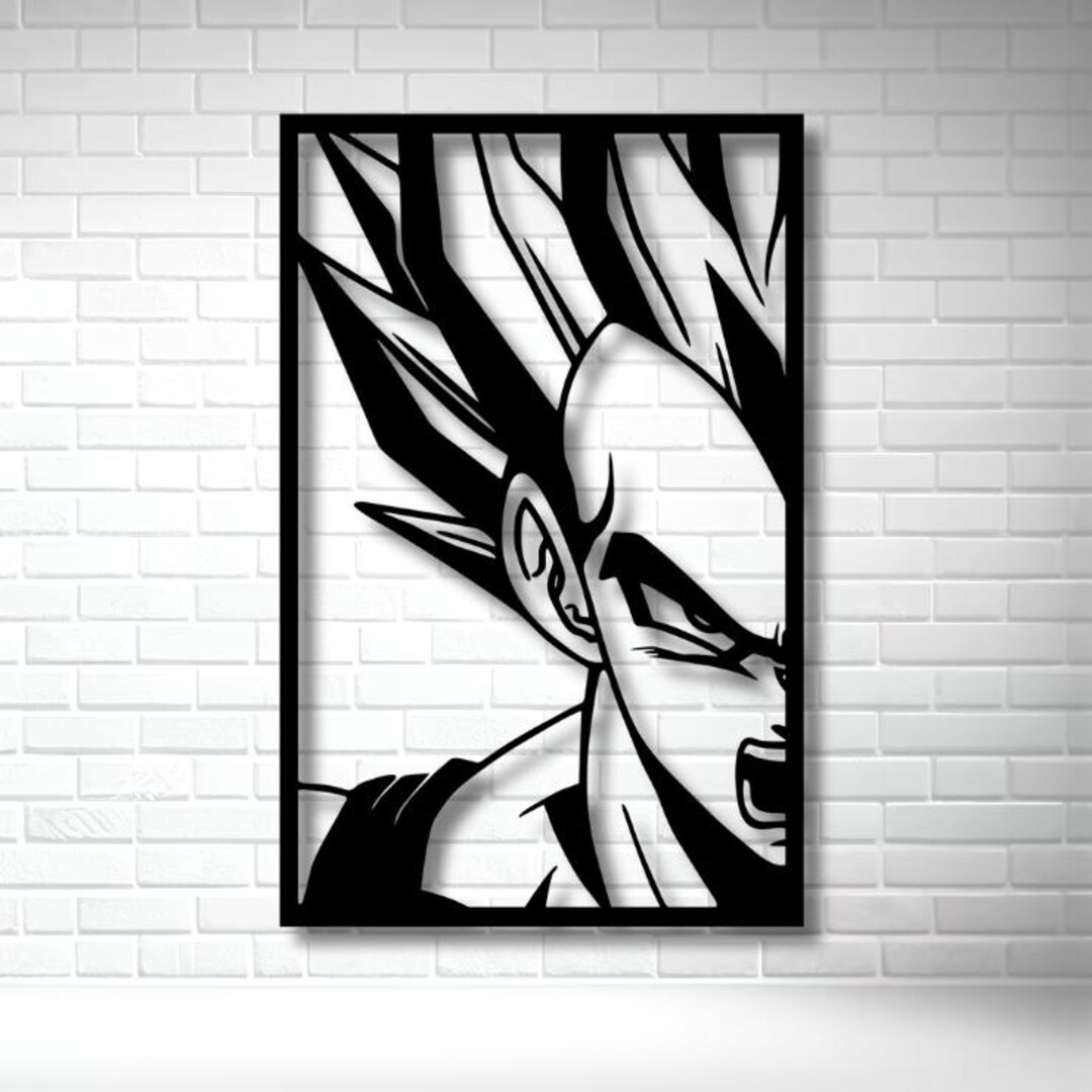 Vegeta SVG | Dragon Ball Wall Art | Anime Silhouette Cut File | Laser ...