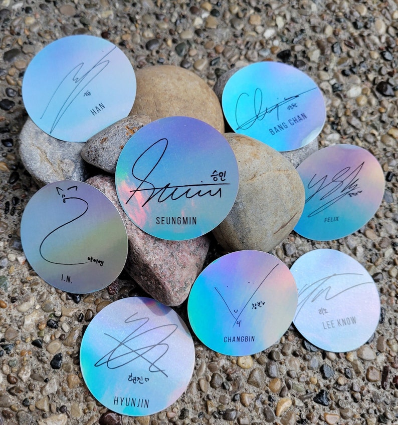 Stray Kids Signature-inspired Holographic Stickers / Laptop - Etsy