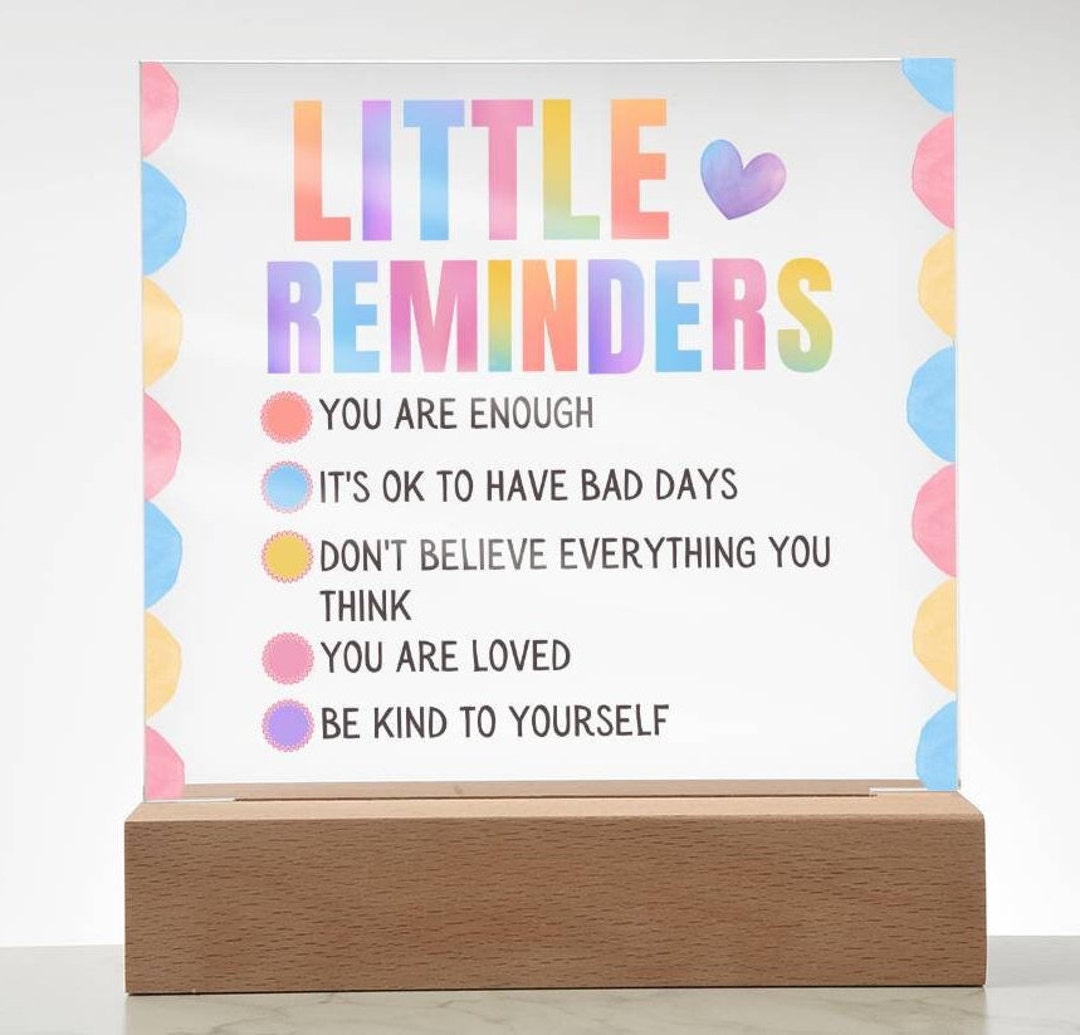 Little Reminders Acrylic Sign | Self Love Sign | Affirmation Decor ...