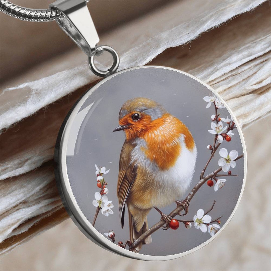 Red Robin Bird Pendant Necklace: Nature Inspired Jewelry - Etsy