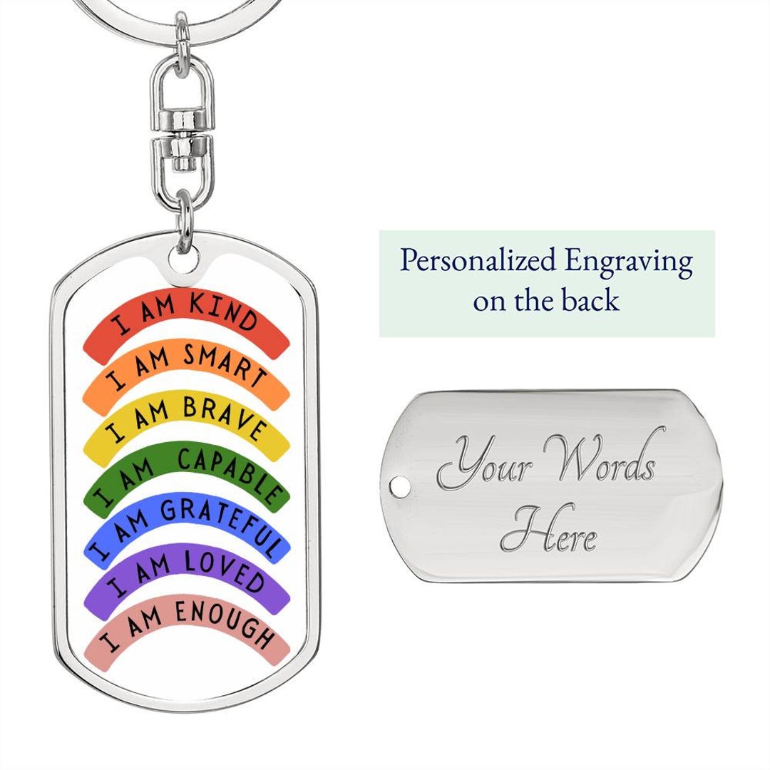 Positive Affirmations Keychain, Be Positive Gift , Anxiety Gift ...