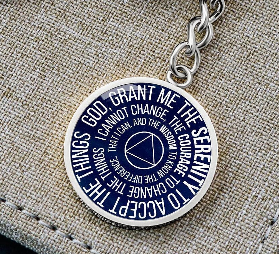 Serenity Prayer Keychain | Sobriety Anniversary Gift - Etsy