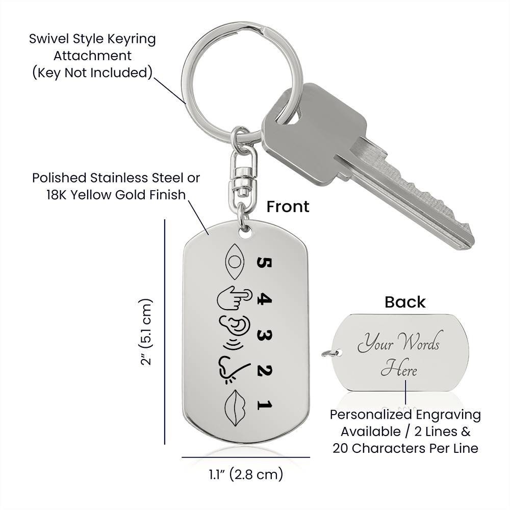 5-4-3-2-1 Mindfulness Keychain, Mental Health Keychain, Gift for ...