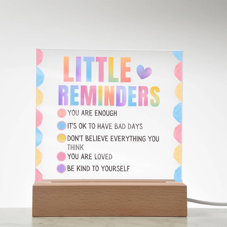 Little Reminders Acrylic Sign: Self Love Affirmation Decor - Etsy