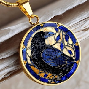Personalized Raven Necklace | Black Bird Jewelry | Crow Necklace ...