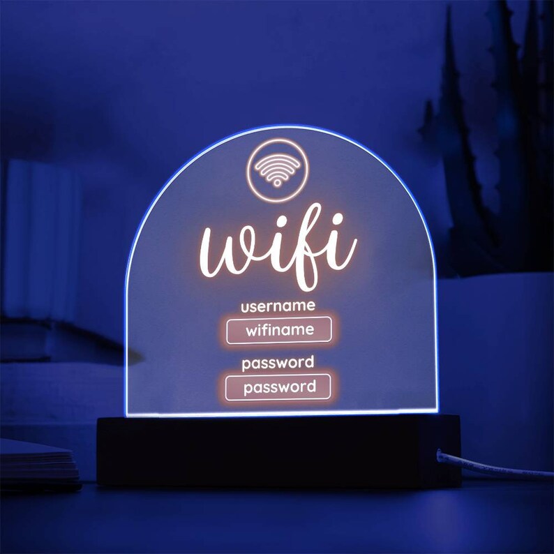 WIFI Acrylic Sign | WIFI Sign for Airbnb | WIFI Sign for Hotel - Etsy