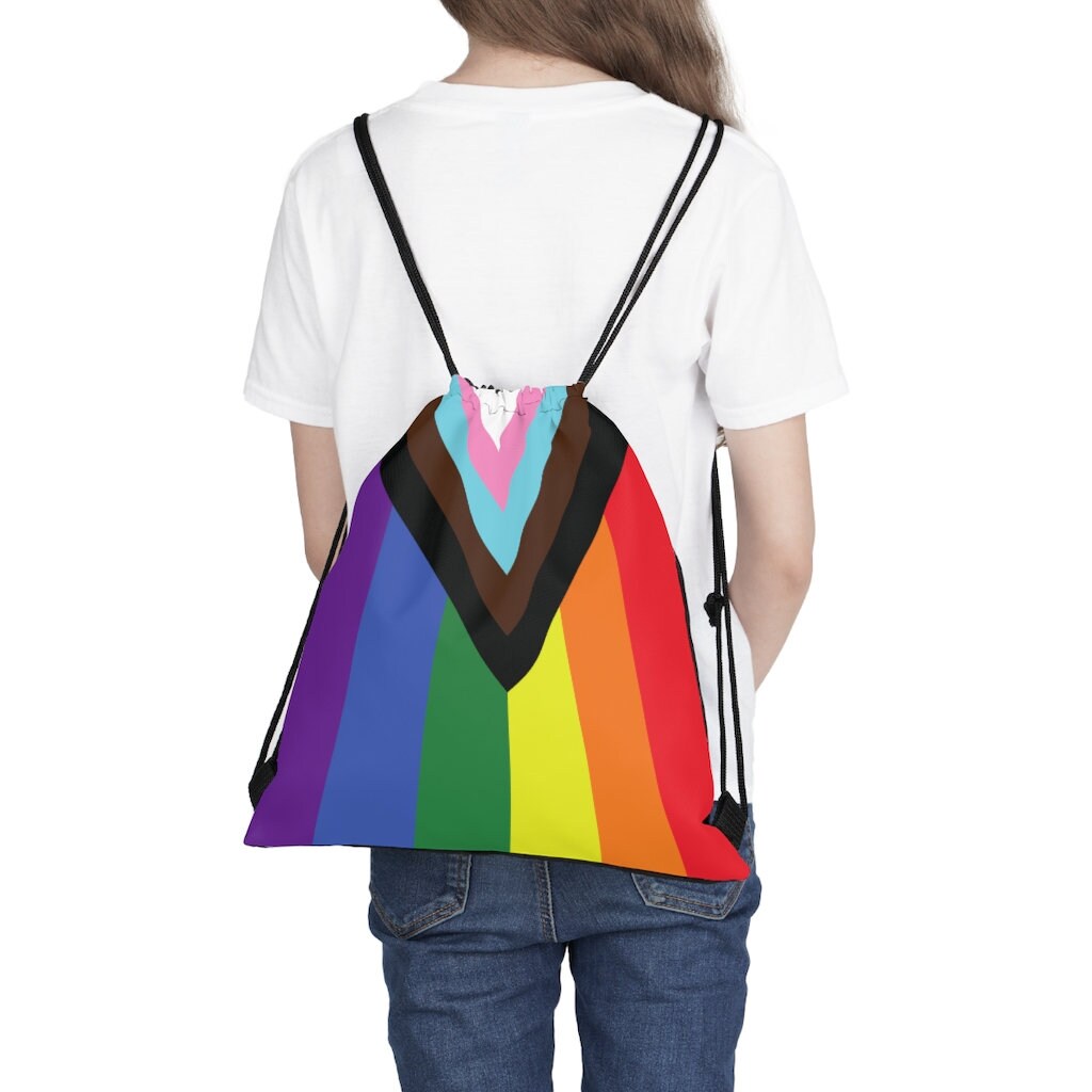 Progress Pride Flag Drawstring Bag, Pride Parade Bag, Pride March ...