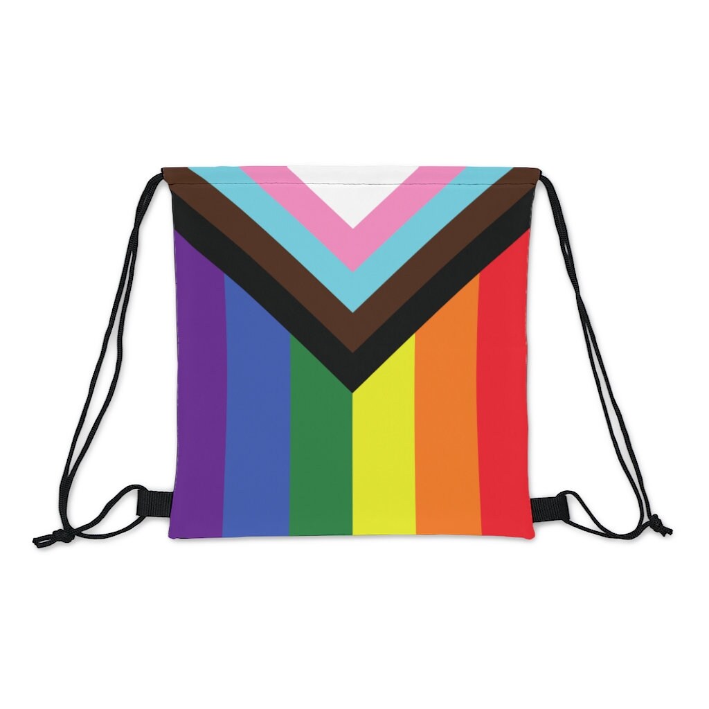Progress Pride Flag Drawstring Bag, Pride Parade Bag, Pride March ...