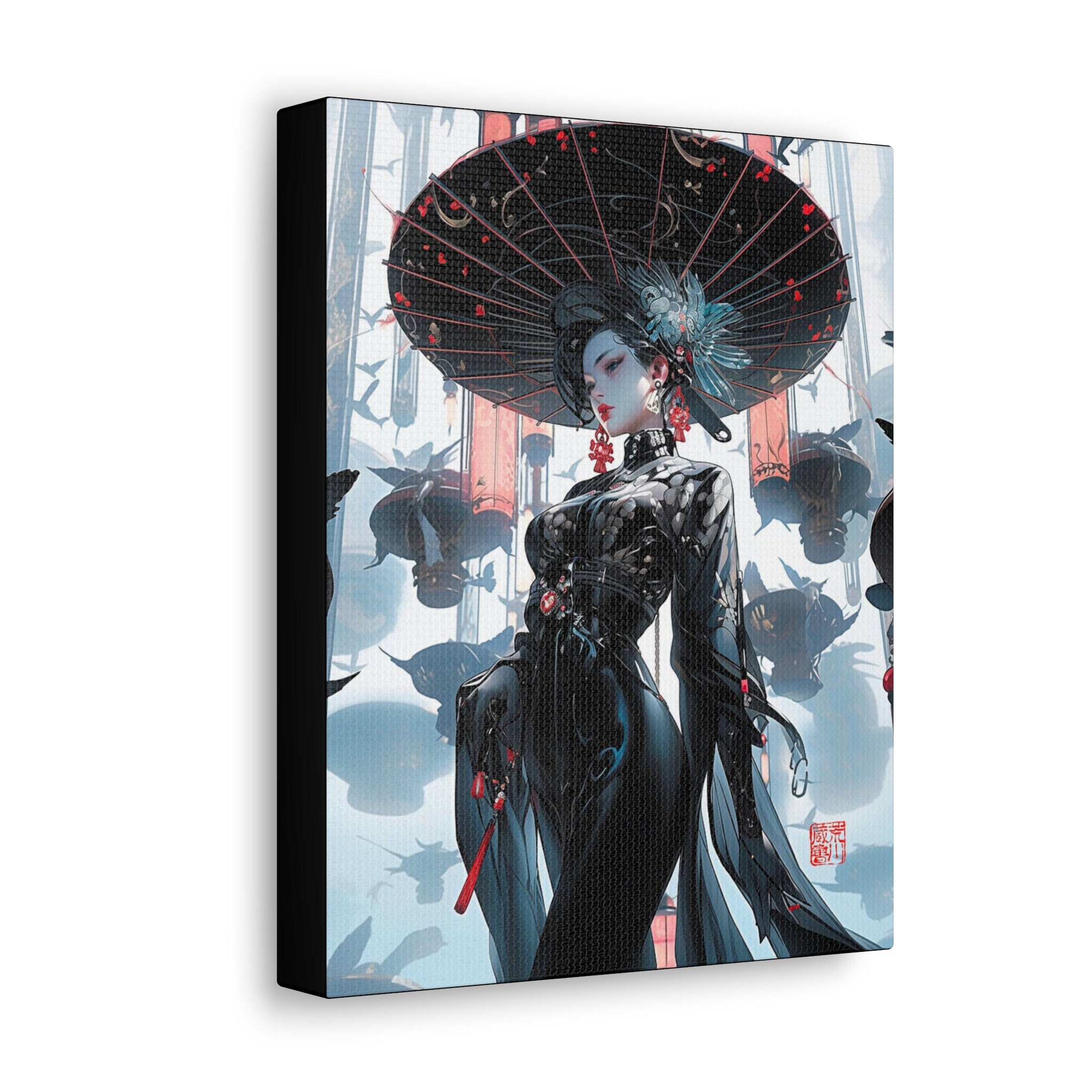 Japanese Art Deco Geisha Canvas Print, Geisha Print , Geisha Wall Art ...