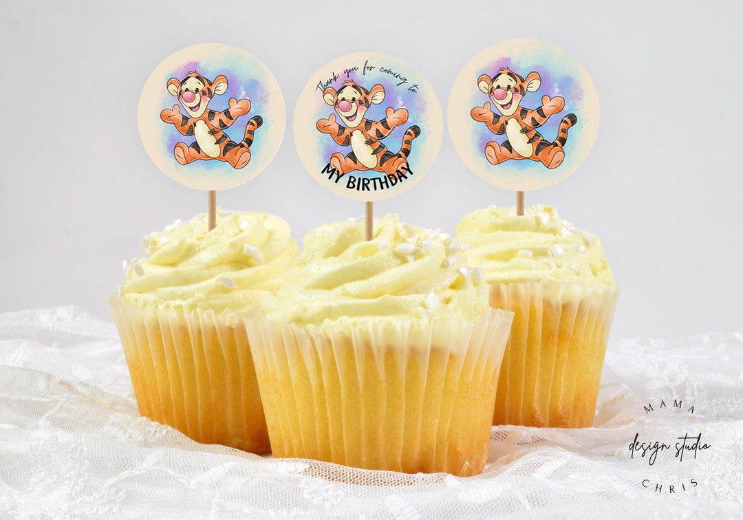 Tigger Cupcake Toppers Printable Cupcake Topper Instant Download DIY ...