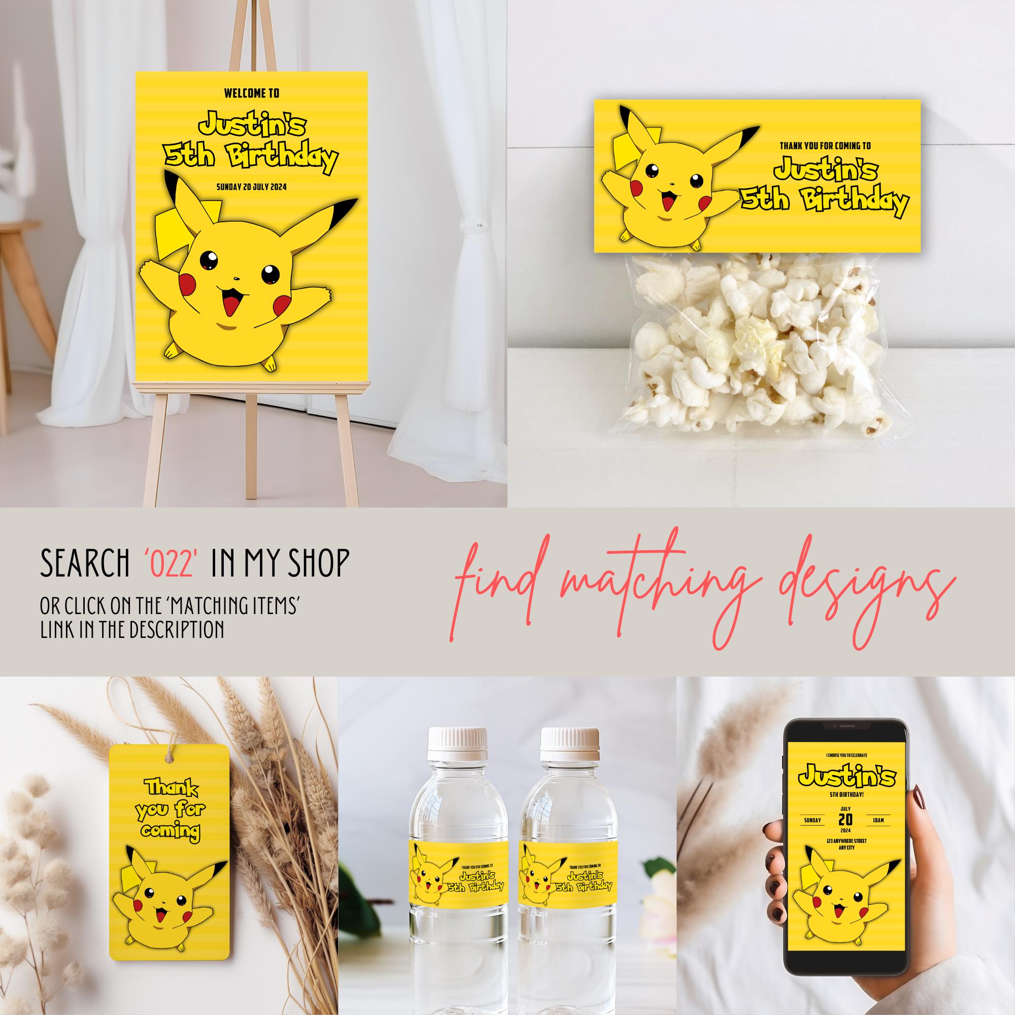 Pikachu Food Label, Birthday Party Food Tent Cards, Pikachu Food Tent ...