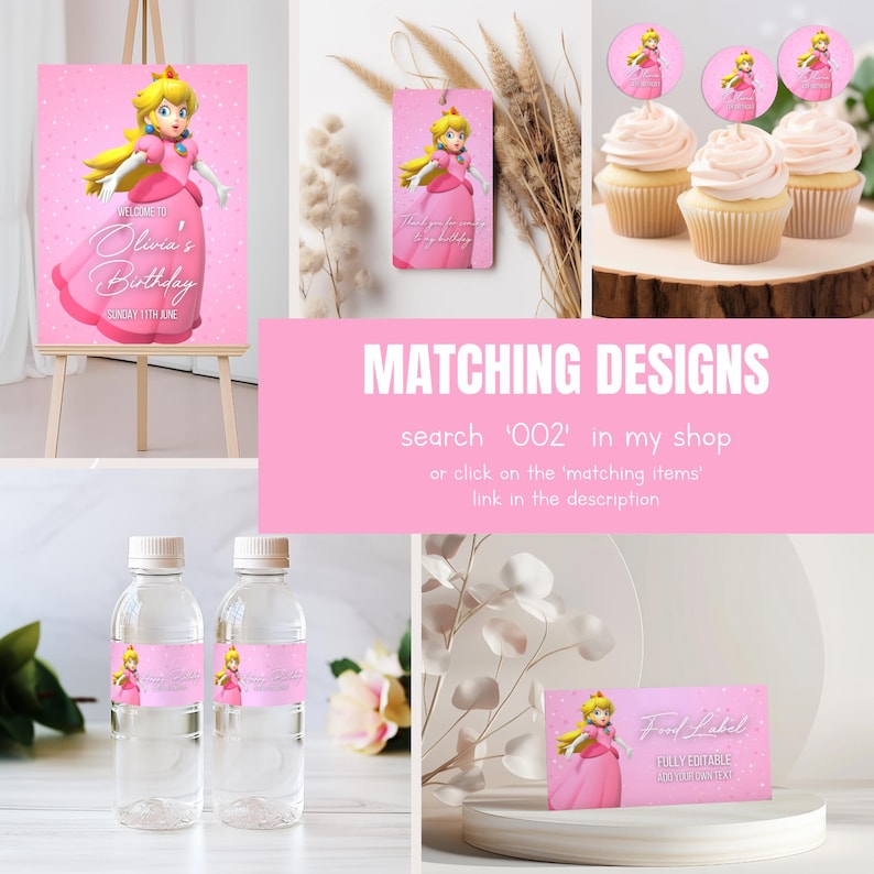 Princess Peach Bunting Flag Banner, Mario Party Banner, Happy Birthday ...